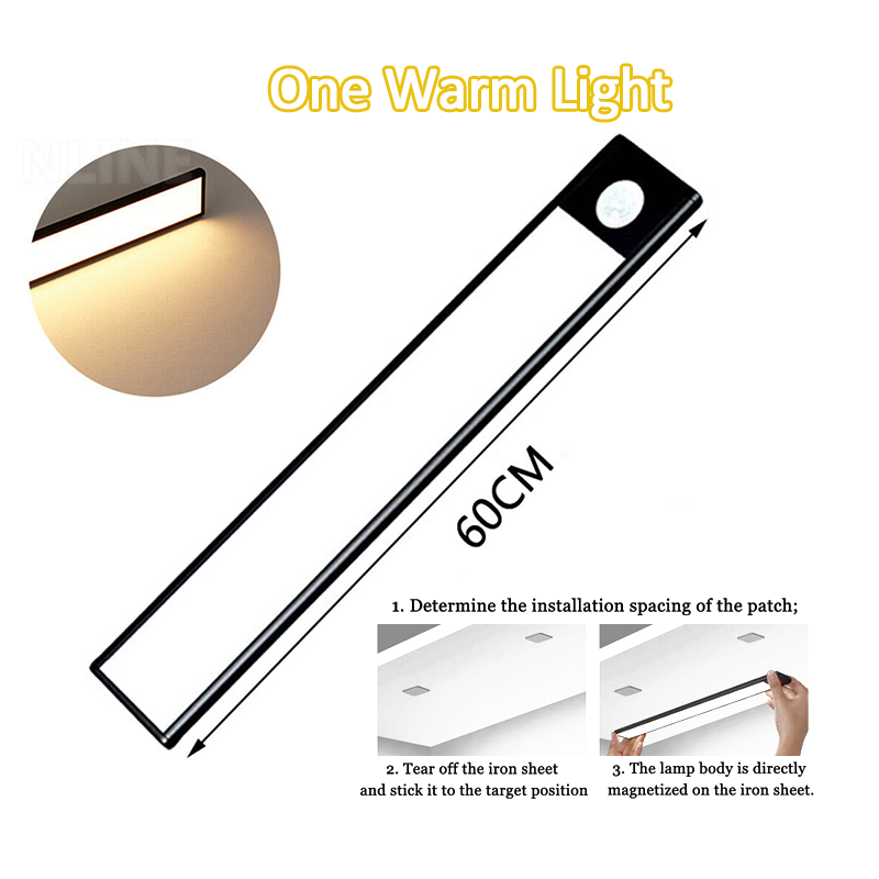LED Dimmable Motion Sensor Closet Light Rechargeable Magnetic Pastable ...