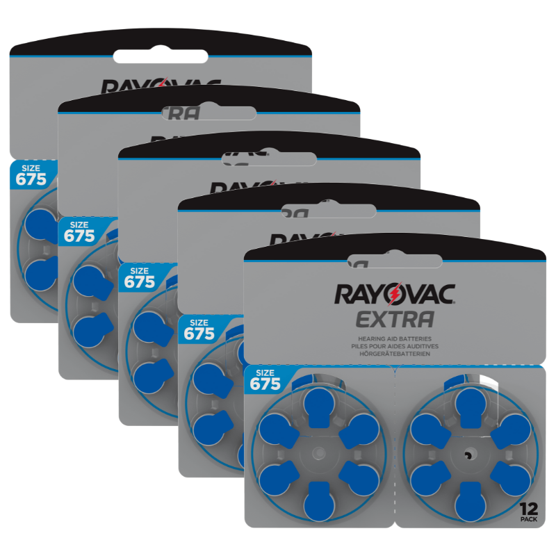 60 cells x Rayovac Extra 675 Size Hearing