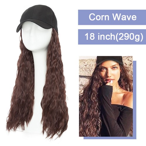 One Piece Baseball Hat with Synthetic Hair Wigs Straight Bob Baseball ...