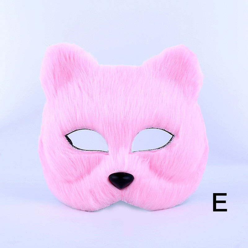 Fox Shape Fur Fox Mask Cosplay Halloween Masquerade Dress Up Party Fox ...
