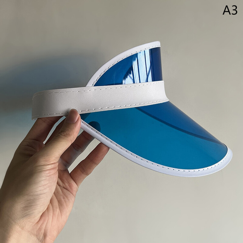 Summer Sun Hat Transparent Visor Clear Plastic PVC Anti-UV Sunscreen ...