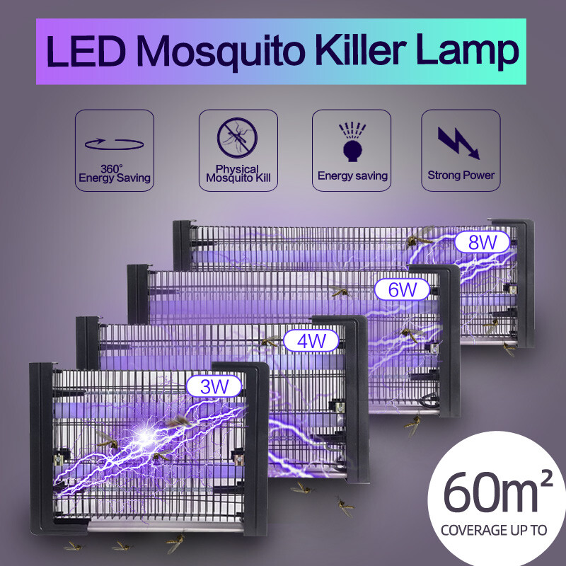 Electric LED Mosquito Insect Killer Lamp Flying Bug Zapper Trap Catcher ...