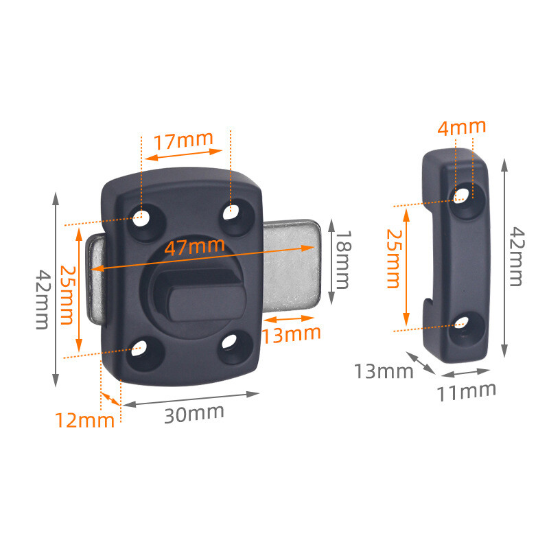 Door Lock Cast Metal Hook Latch Lock Toilet Doors Right Angle Sliding ...