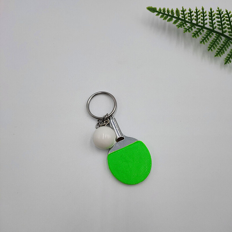 Mini Simulation Table Tennis Paddle Metal Keychain Sports Pendant ...