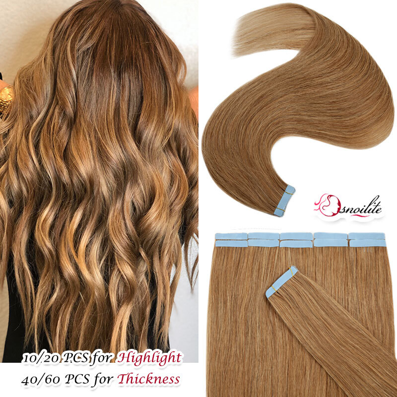 Champagne Blond Russian Tape In Human Hair Extensions Real Remy Skin ...