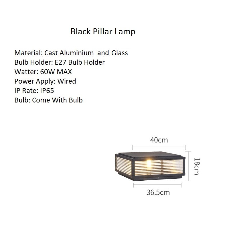 Garden Gate Pillar Light Home Pillar Lamp Yard Post Lights Outdoor Post ...