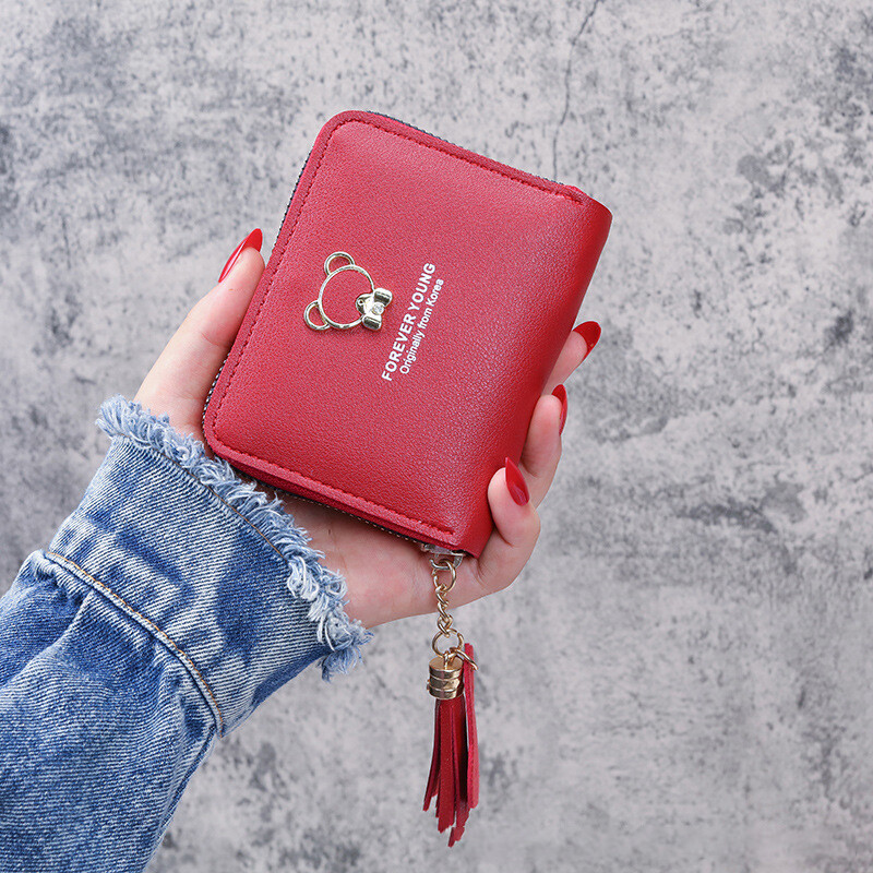Cute Bear Short Women Wallets Mini Cute Coin Bag Card Holder Small ...