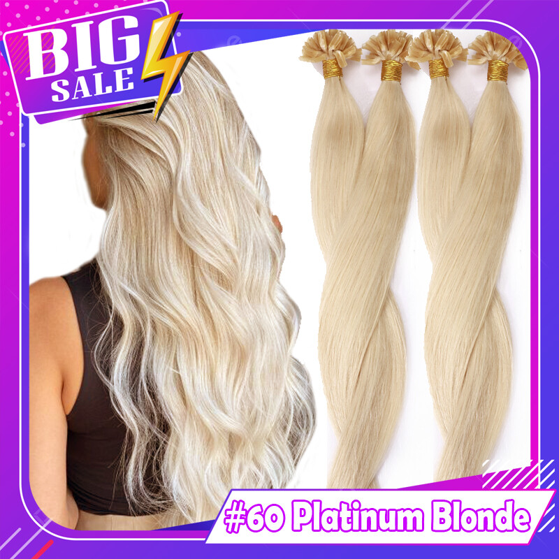 22 100 Real Remy Hair Keratin Pre Bonded Nail U Tip Glue Human Hair