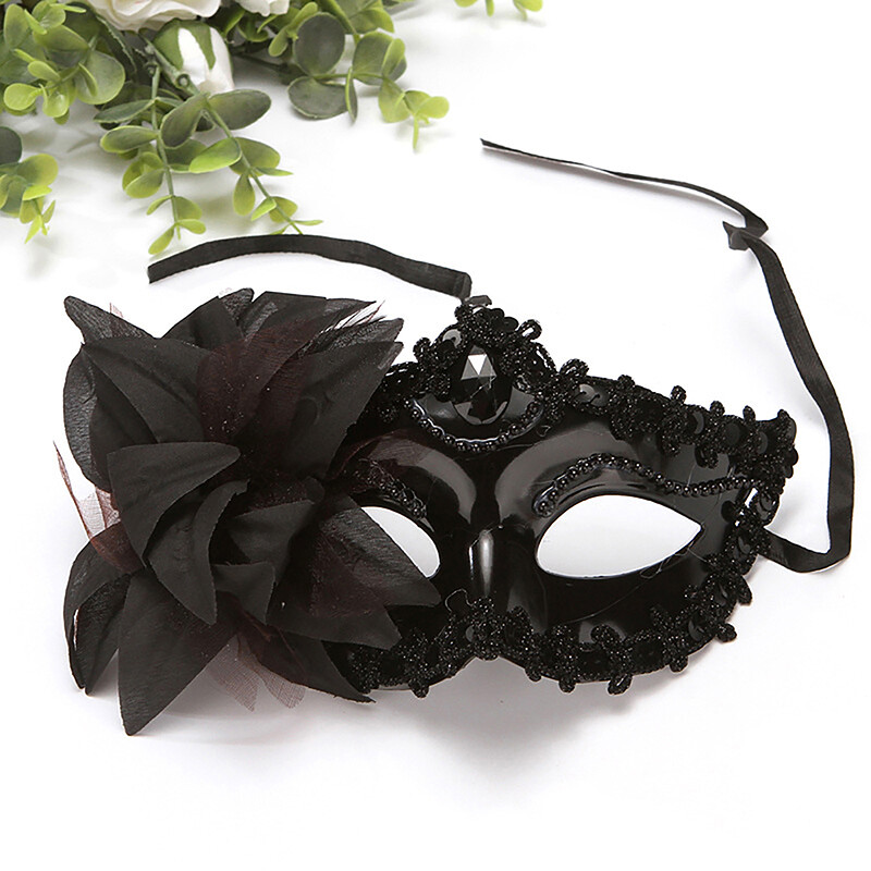 1Pc Women Half Face Mask Masquerade Flowers Princess Eyewear Costume ...
