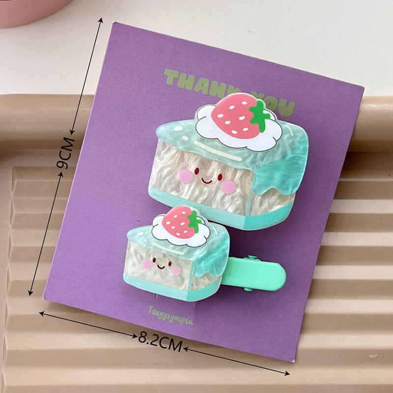 1Set Creative Cartoon Cake Hair Clip Sweet Kawaii Funny Food Cake ...