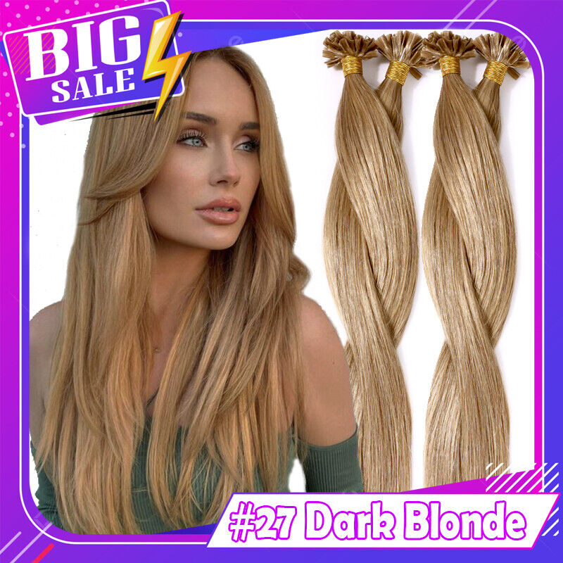 22 100 Real Remy Hair Keratin Pre Bonded Nail U Tip Glue Human Hair