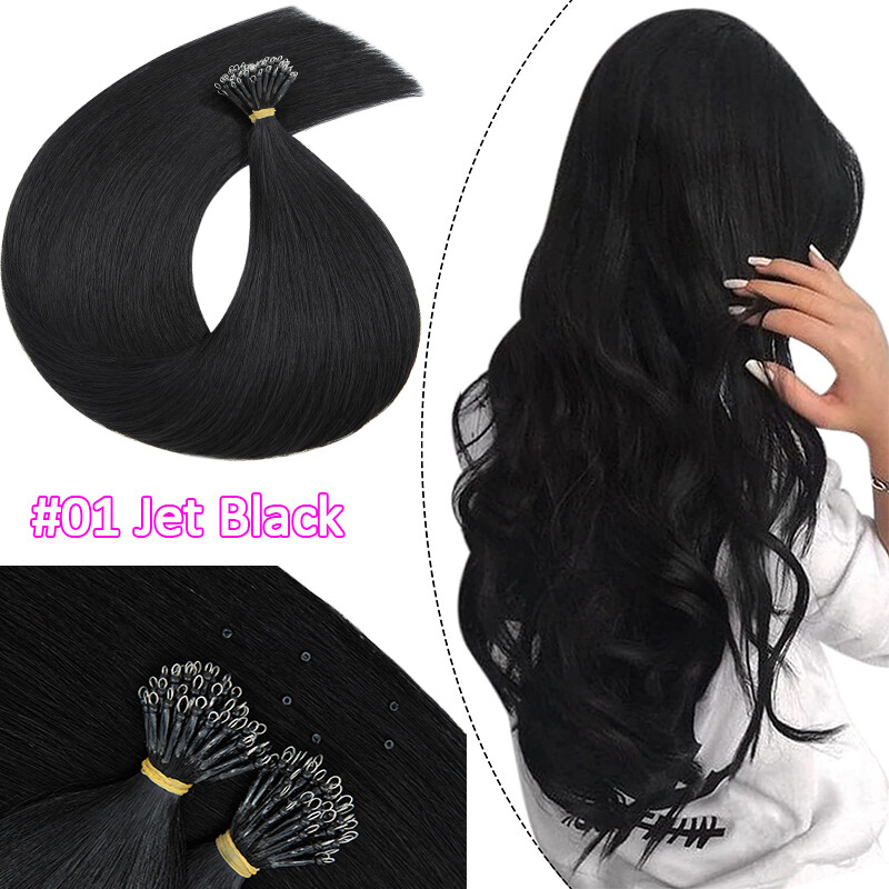 Clearance Nano Ring Double Drawn Remy Human Hair Extensions Micro Beads