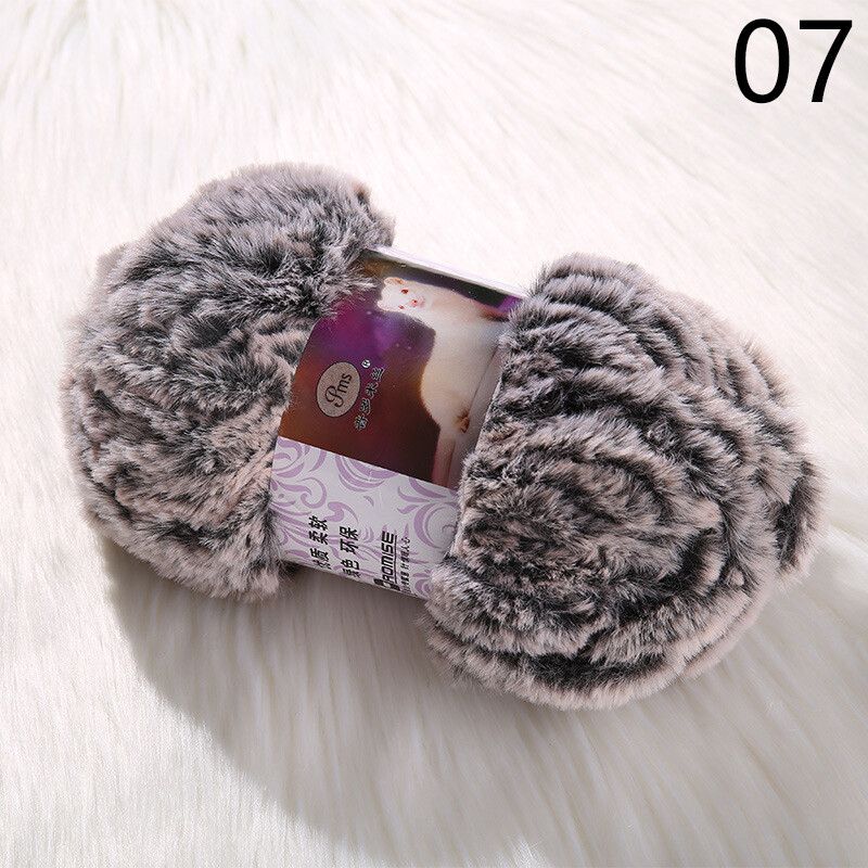 50g Faux Fur Mink Wool Yarns Hand Knitting Anti-pilling Fleece ...