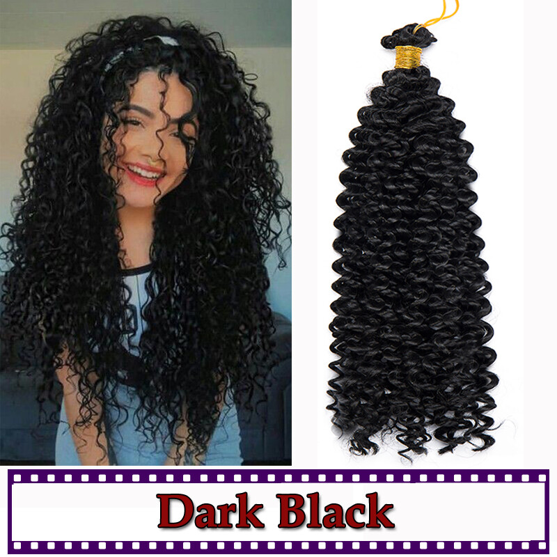 UK Afro Deep Water Wave Crochet Hair Extensions Kinky Curly Braids ...