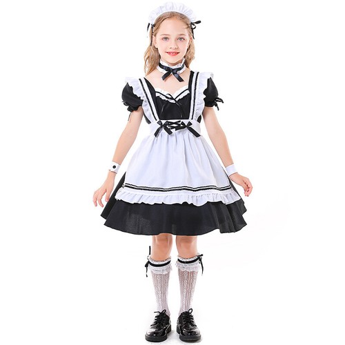 Girls Maid Costume Cosplay Uniform Outfit Dress Clothes