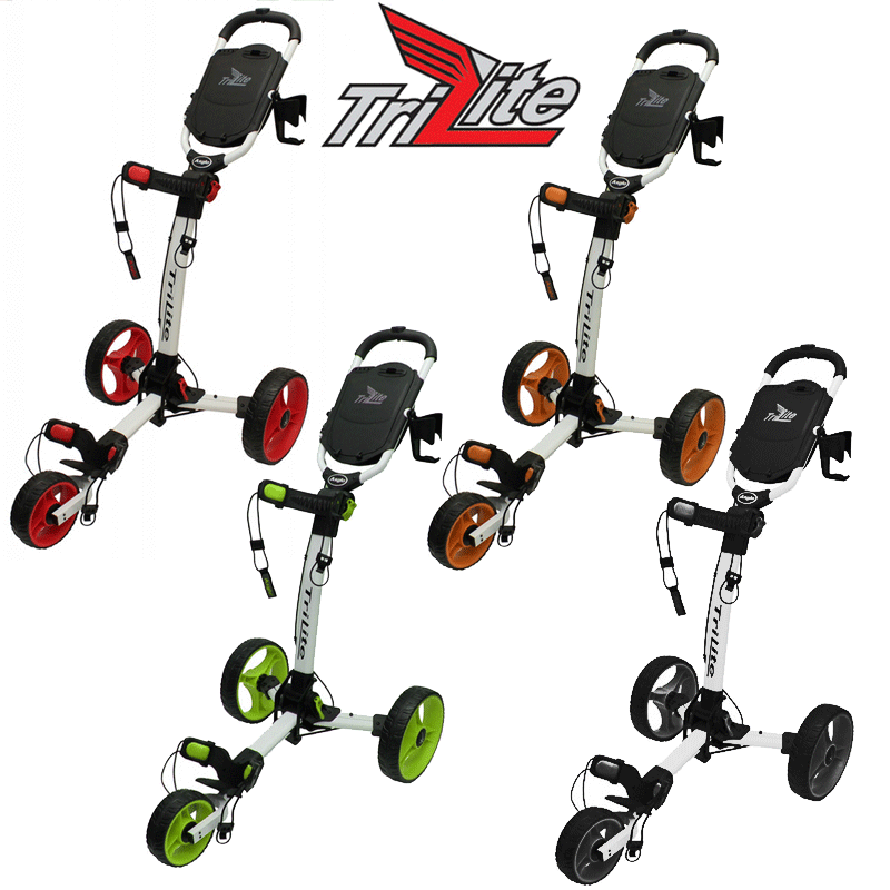 AXGLO 2021 TRILITE 3 WHEELED GOLF PUSH TROLLEY +FREE £39.99 ACCESSORY ...
