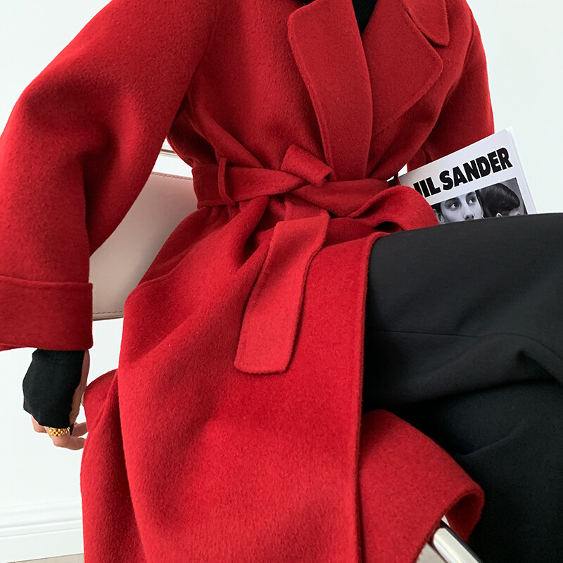 Women Winter Double Faced Pure 100% Alpaca Wool Coat Long Women Winter Double Faced Pure 100% Alpaca Wool Coat Long