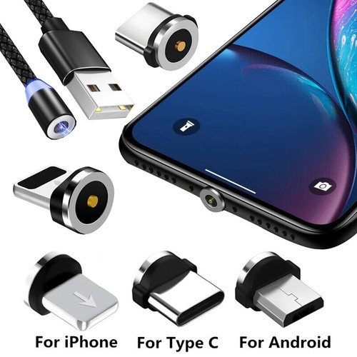 Magnetic Phone Charger Charging Cord Adapter Cables For iPhone Type C Micro USB eBay