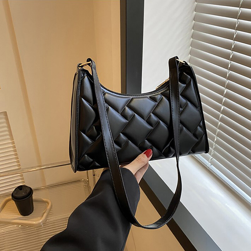 Solid Color Female Bags For Women Trend Pu Leather Underarm Handbags ...