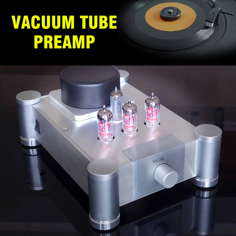 HiFi 12AX7 Vacuum Tube Preamp Stereo Audio Desktop Preamplifier Refer ...