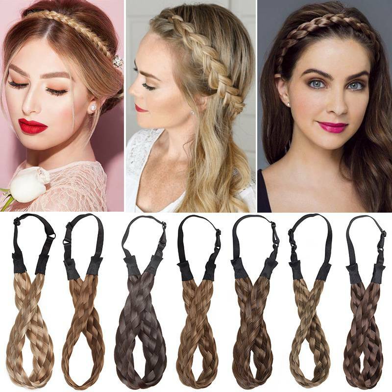 Women Real Natural Hairband Twisted Braid Hair Band Bohemian Braided ...
