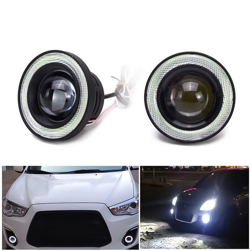 2x 3'' LED Universal Car Angel Eyes Fog Lights Halo Rings Off Road ...