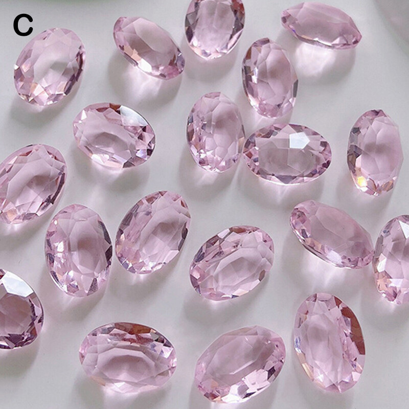 5PCS Oval Nail Art Charms Rhinestone Crystal 3D DIY Manicure Decoration ...