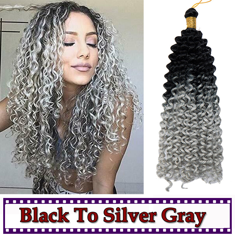 UK Afro Deep Water Wave Crochet Hair Extensions Kinky Curly Braids ...