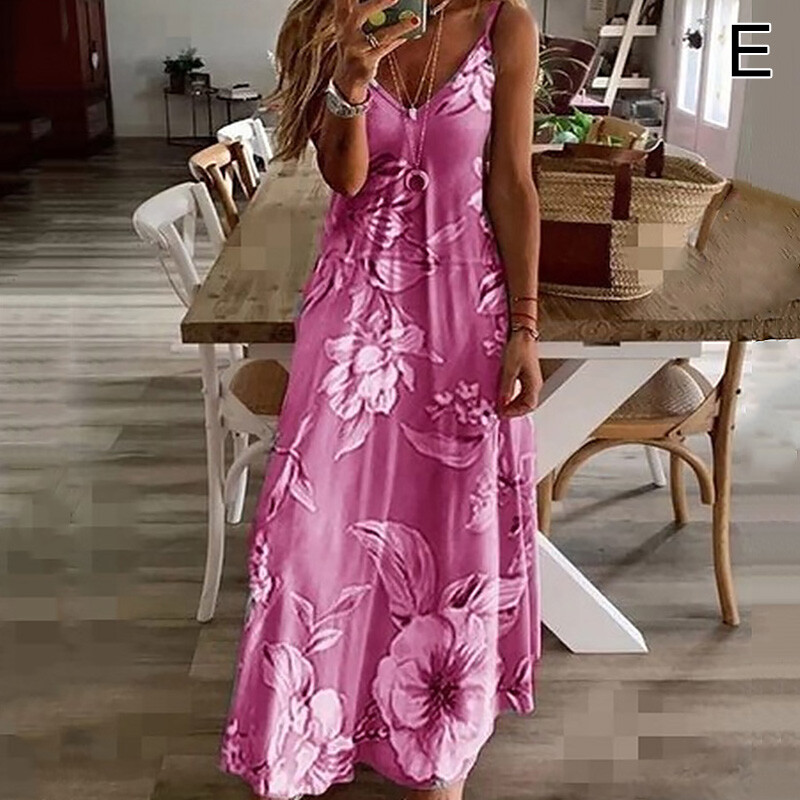 Women Ladies Boho Floral Maxi Dress Cocktail Party Summer Holiday Beach ...
