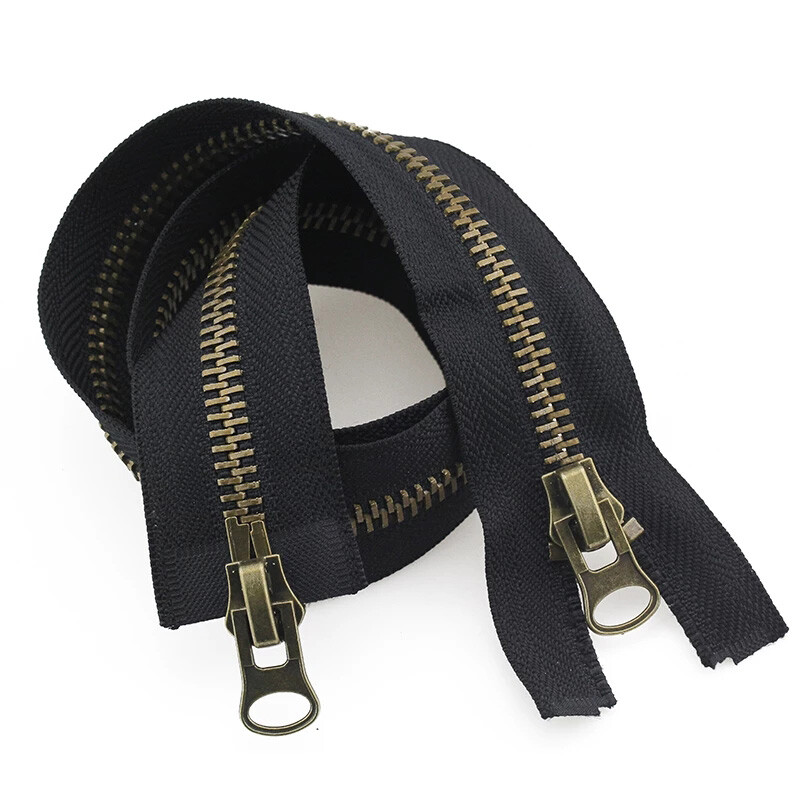 8# Metal Long Zipper Double Slider Two-Way Open Ended Zips Garment Accessories | eBay