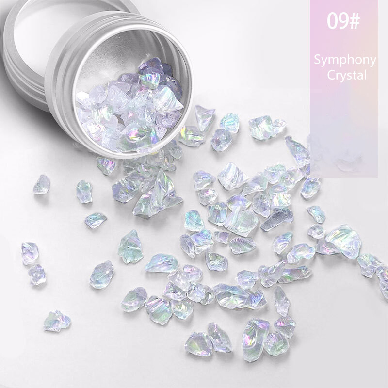 Natural Irregular Colored Crystal Stone Nail Art Decorations Manicure ...