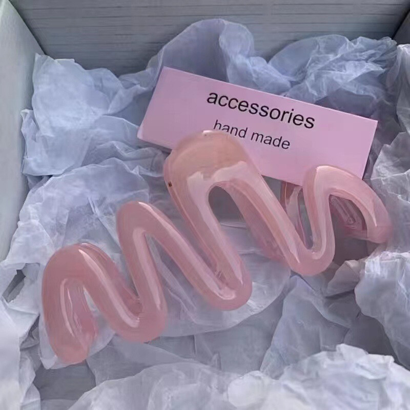 Dopamine Colourful Jelly Wave Hair Clips Girls Headwear Accessories ...
