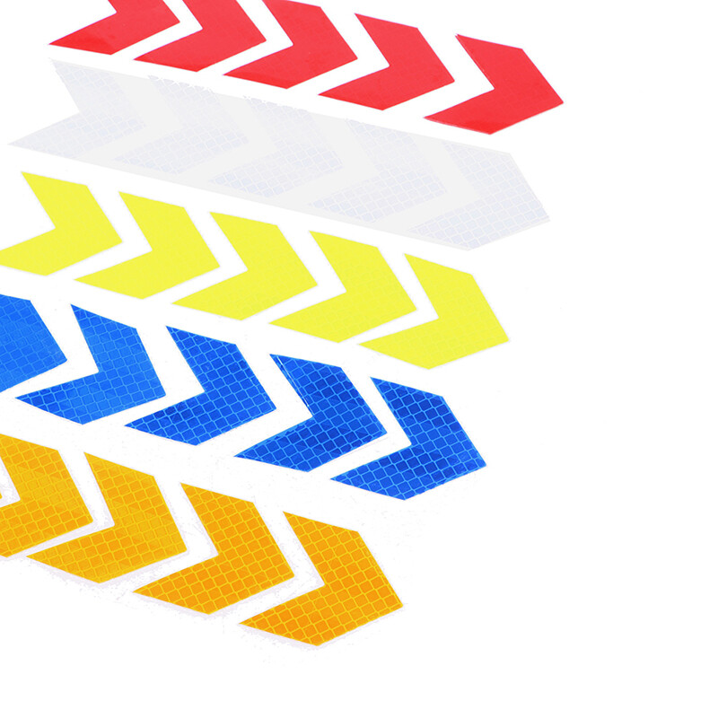 10PCS Car Reflective Sticker Arrows Pattern Warning Car Stickers and ...