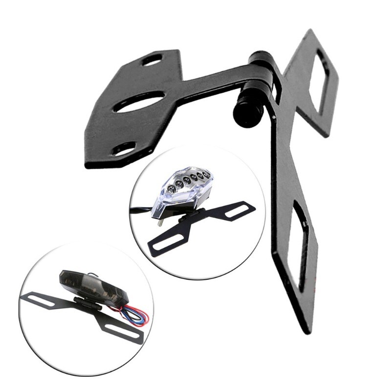 1 PCS Motorcycle Adjustable License Plate Holder Frame Bracket Rear ...