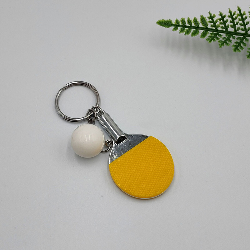 Mini Simulation Table Tennis Paddle Metal Keychain Sports Pendant ...