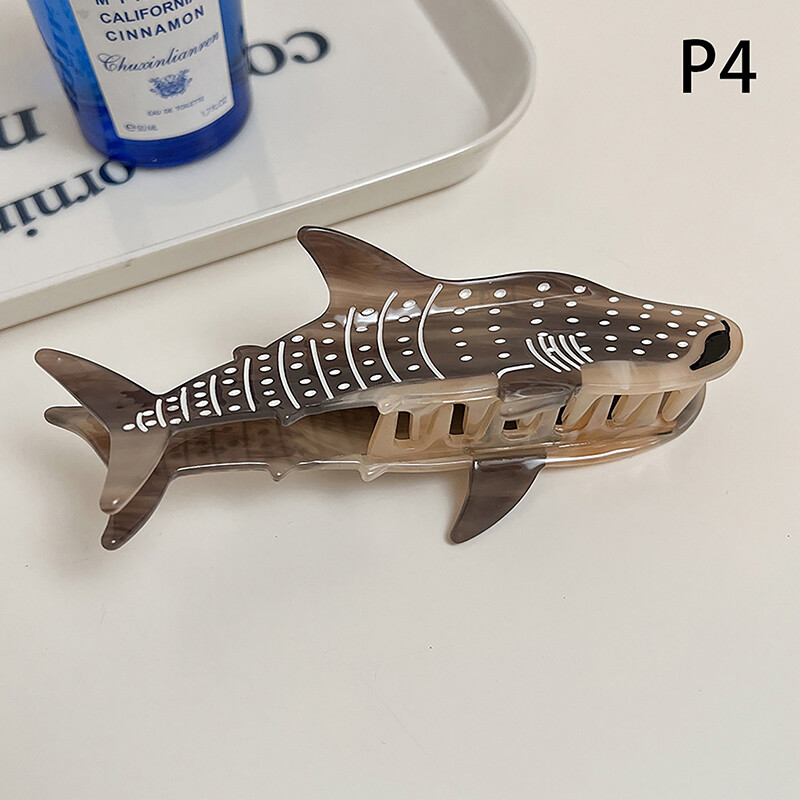 2023 Design Cartoon Marine Shark Hair Clips Cute Blue Whale Acetate ...