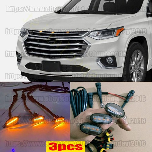 3pcs For Chevrolet Traverse 2009 2024 Grille LED Light Raptor Style Grill Trim eBay