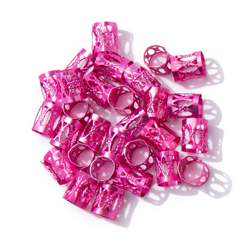 Lot 50pcs 8mm Hair Cuffs Braiding Clips Lock Dreadlock Bead Hair ...