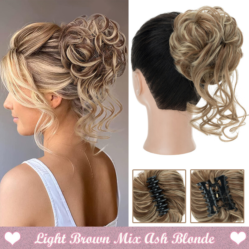 Natural as Real Claw Clip on in Messy Bun Hair Piece Extension ...