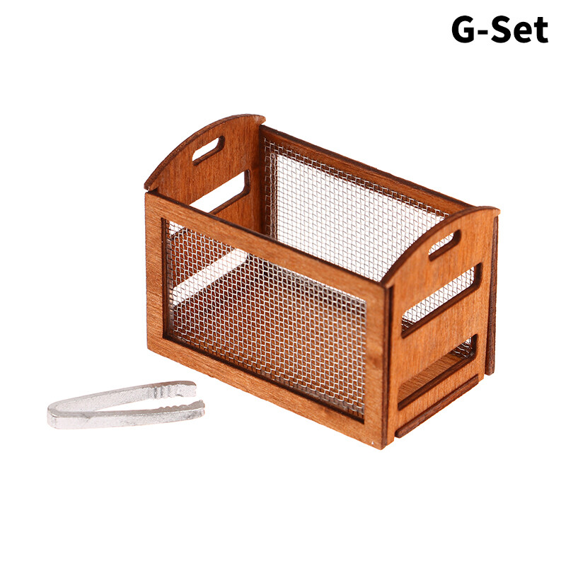 1Set 1:12 Dollhouse Miniature Bread Rack Storage Box W/Baking Clip ...