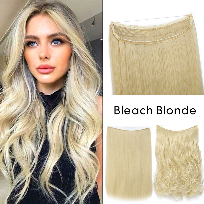 100% Real Natural as Human Invisible Wire in Hair Extensions Long One ...