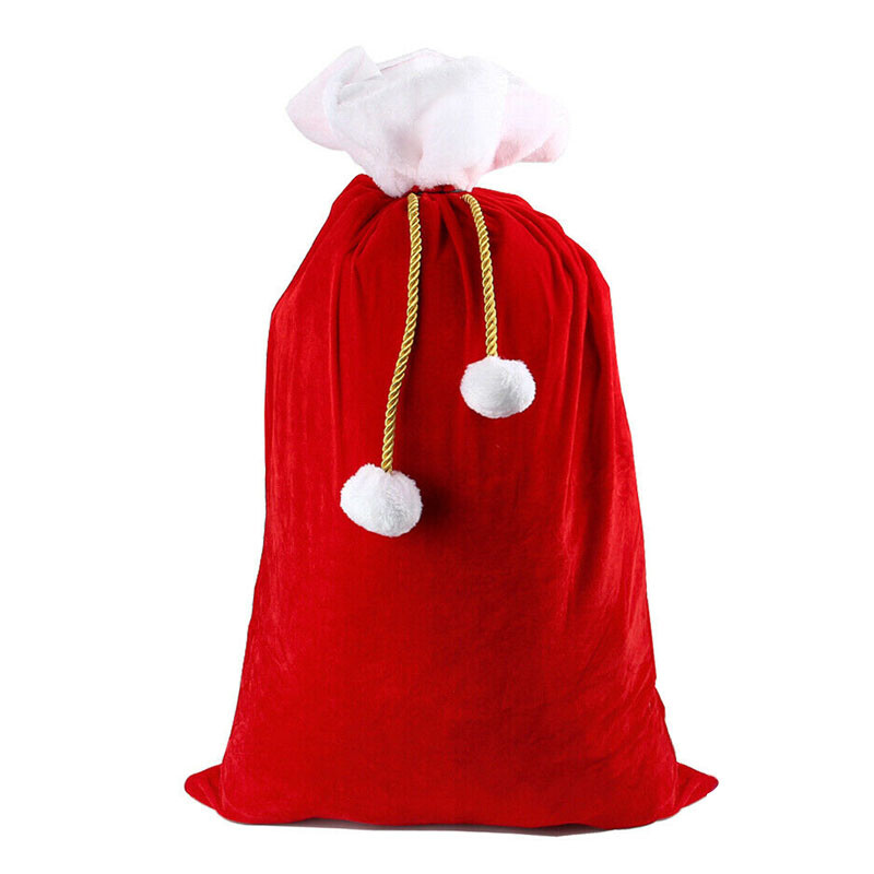 Large Red Santa Sack Father Christmas Drawst Bag Xmas Stocking Party ...