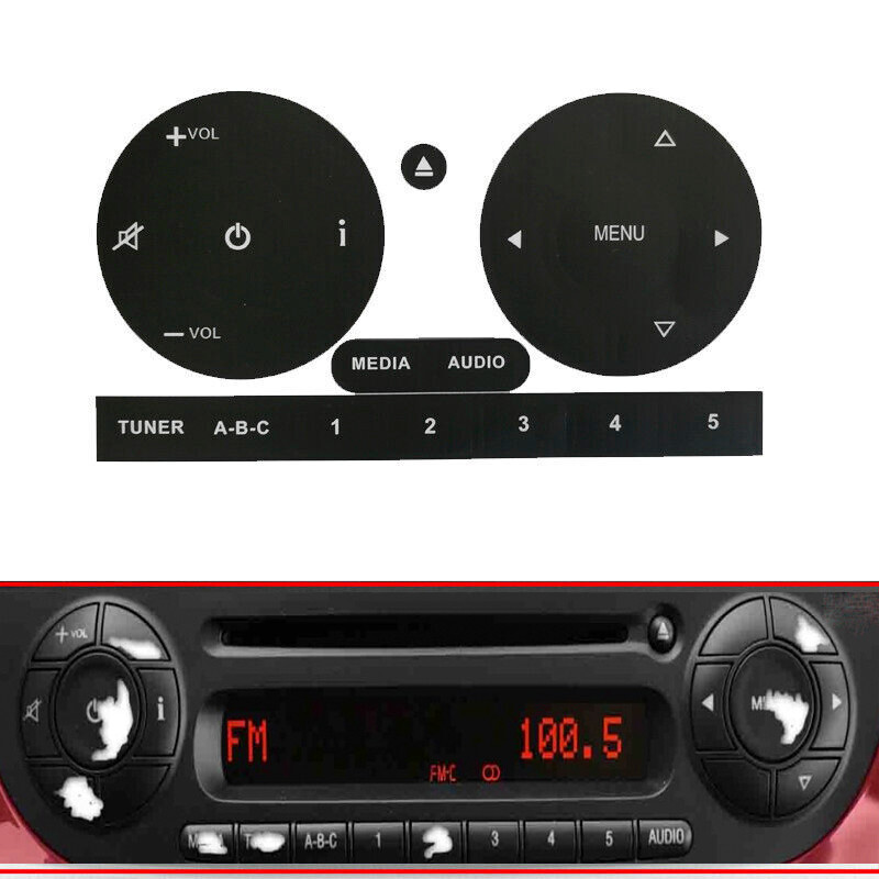 Radio Stereo Worn Peeling Button Repair Decals Stickers