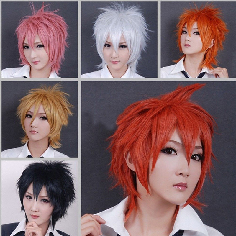 Cool Men Male Short Wigs Anime Cosplay Costume Party Synthetic Hair ...