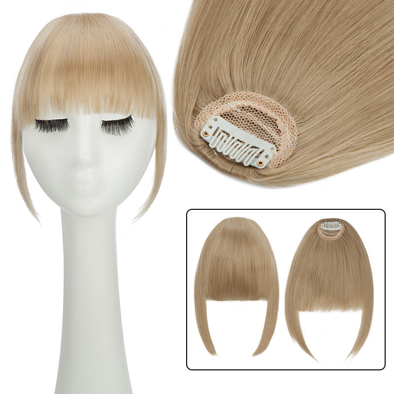 Clip in on Neat Fringe Bangs Natural Straight Hair Extensions Women ...