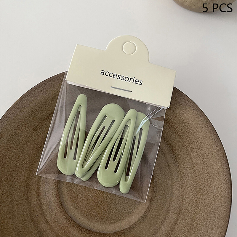 5PCS Cute Sweet Small Fresh Hairpin Simple Color Bangs Clip Hair ...