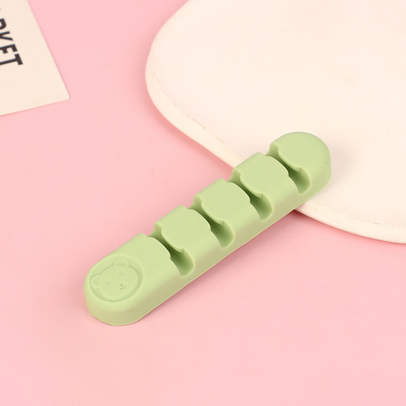 Cute Cable Organizer Cute Bear Silicone Wire Holder Clips Cord ...