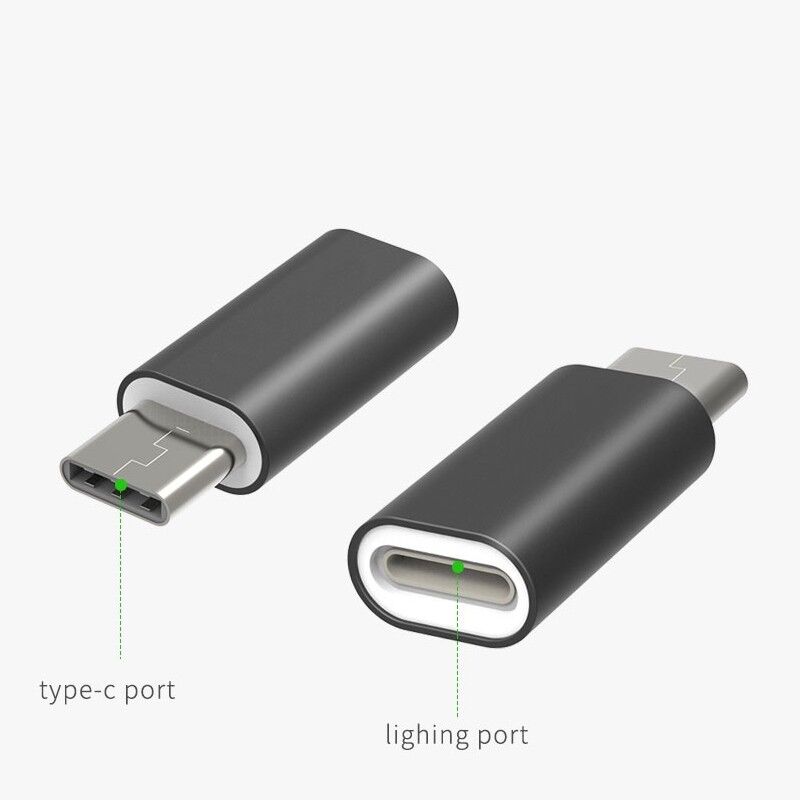 8 Pin iPhone Female to Type C USB-C Male Charger Adapter Converter for ... 8 Pin iPhone Female to Type C USB-C Male Charger Adapter Converter for ...