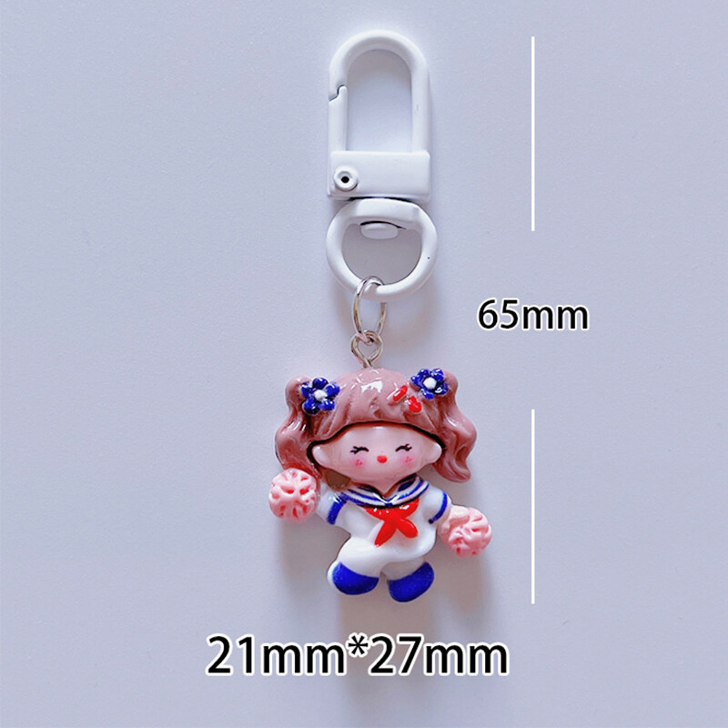 Cartoon Cute Sport Girls Resin Keychain Funny Kawaii Keyring Bag ...
