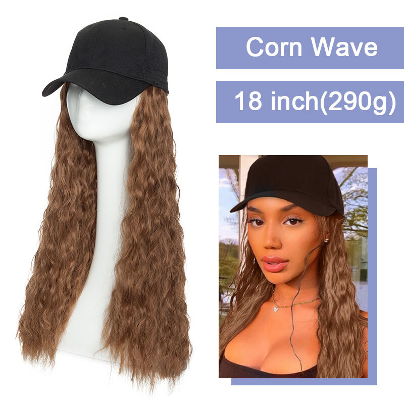 Cap with Hair Attached For Women Wig Hat with Hair Short Bob Style ...